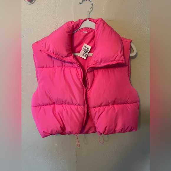 Pink Door Boutique | Tops | Hot Pink Cropped Puffer Vest | Poshmark